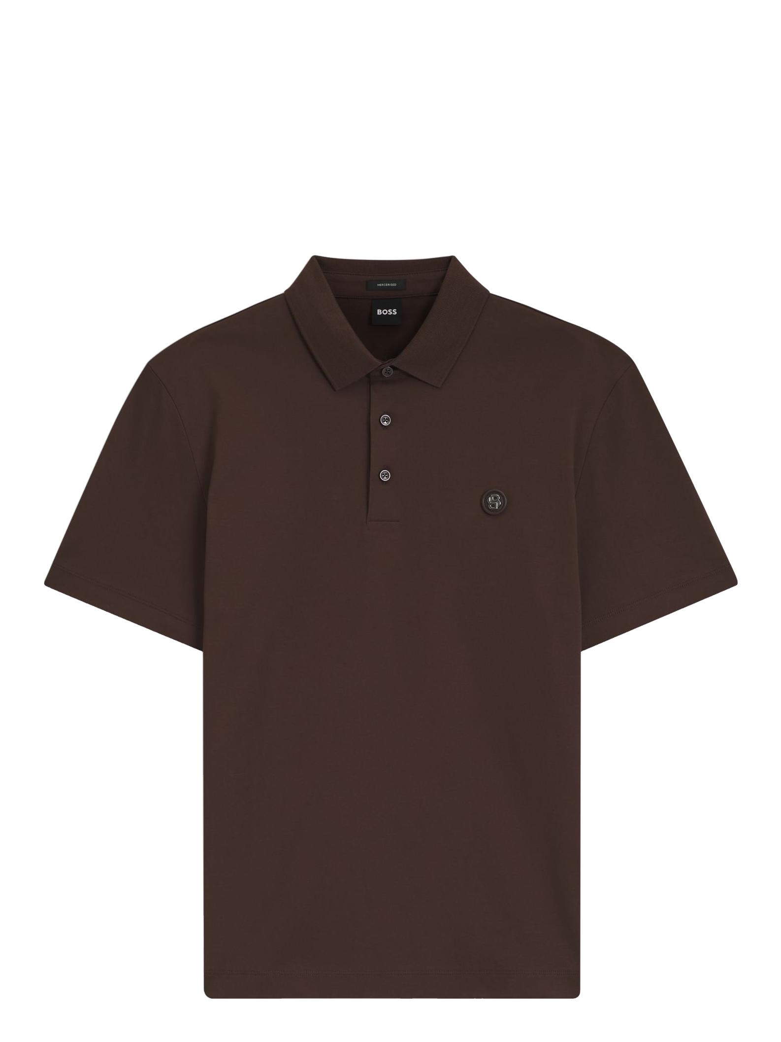 BOSS polo shirt in mercerized cotton with double b monogram